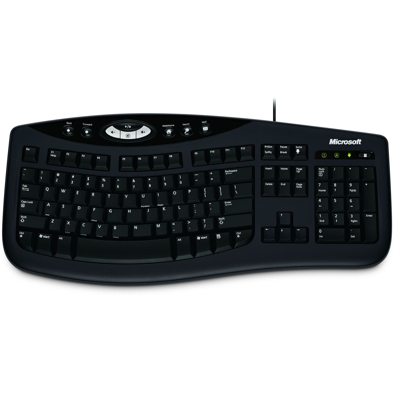 Microsoft 2000 Comfort Curve Tastatur Schwarz Deutsch USB - Tastaturen ...